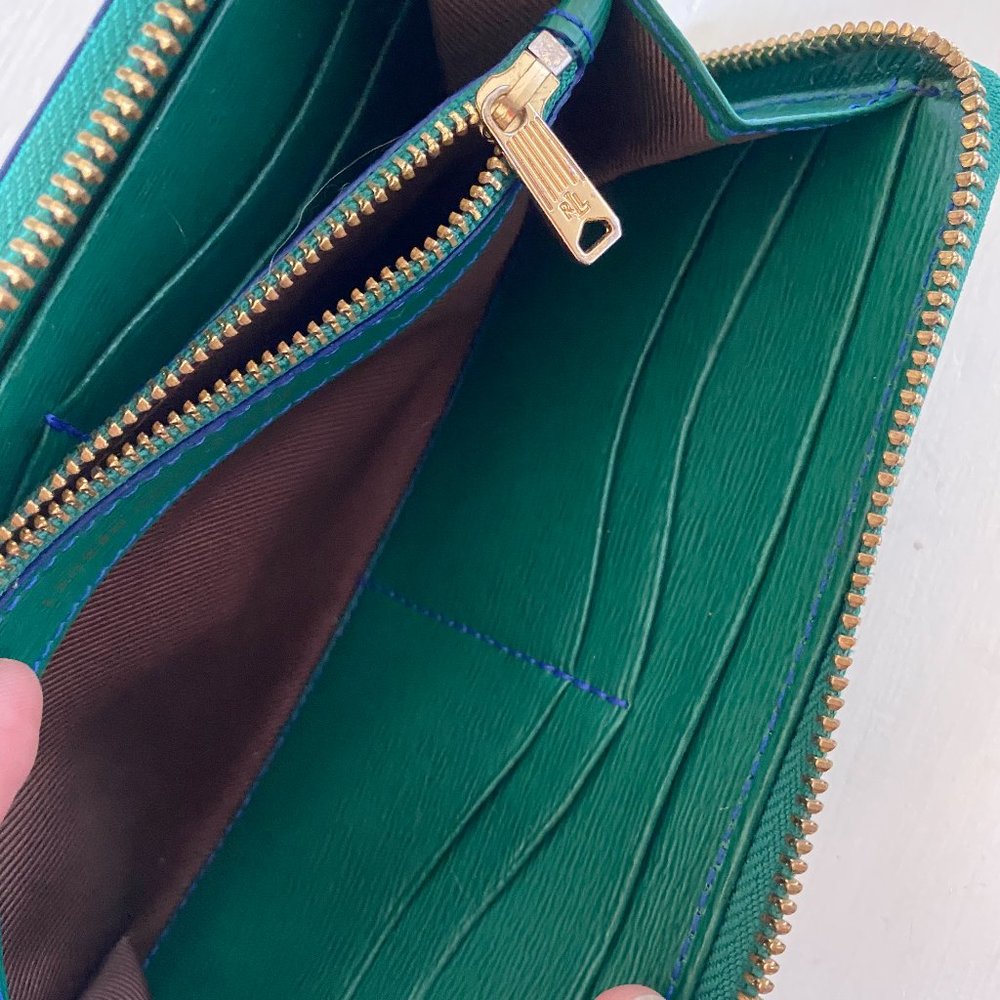 Lauren Ralph Lauren Emerald Green Tate Zip Wallet - Gem